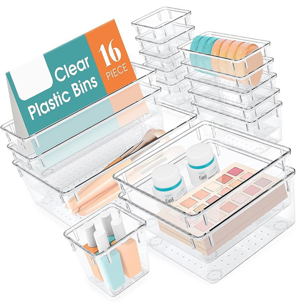 16/25 Pcs Clear Drawer Organiser Dressing Table Organiser Drawer ...