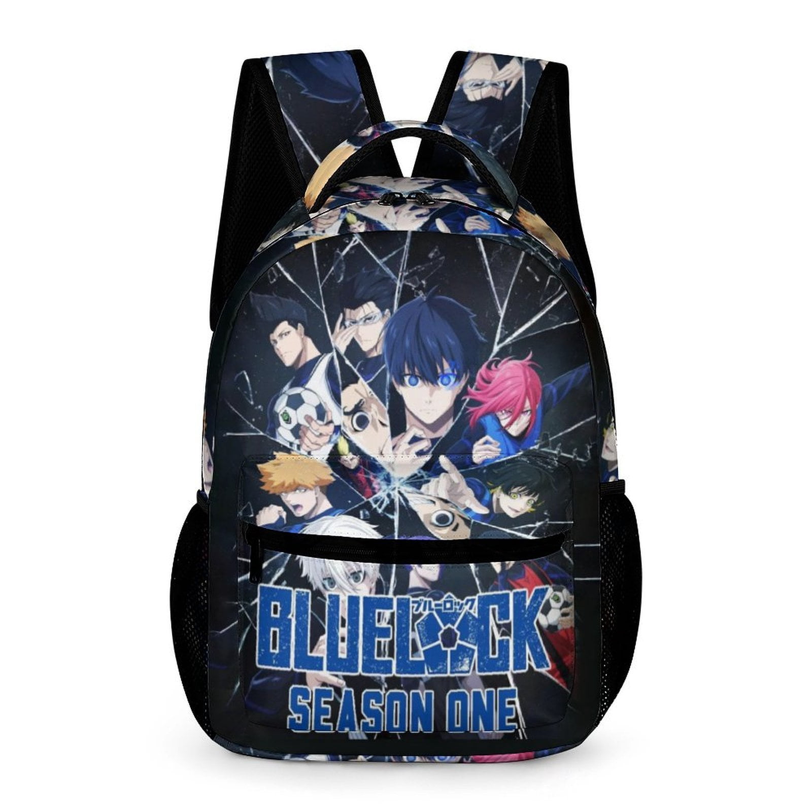 16.2In BLUE Ball LOC-,K Backpack with Front Pocket Cartoon Backpacks ...