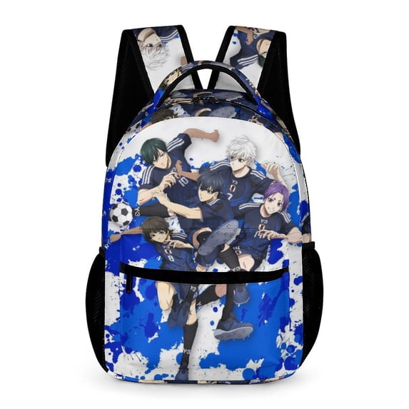 16.2In BLUE Ball LOC-,K Backpack with Front Pocket Cartoon Backpacks ...