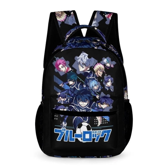16.2In BLUE Ball LOC-,K Backpack with Front Pocket Cartoon Backpacks ...