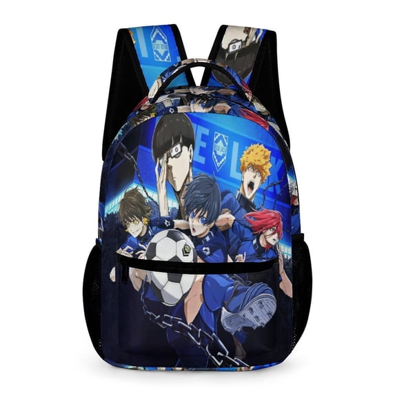 16.2In BLUE Ball LOC-,K Backpack with Front Pocket Cartoon Backpacks ...