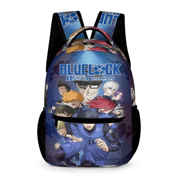 16.2In BLUE Ball LOC-,K Backpack with Front Pocket Cartoon Backpacks ...