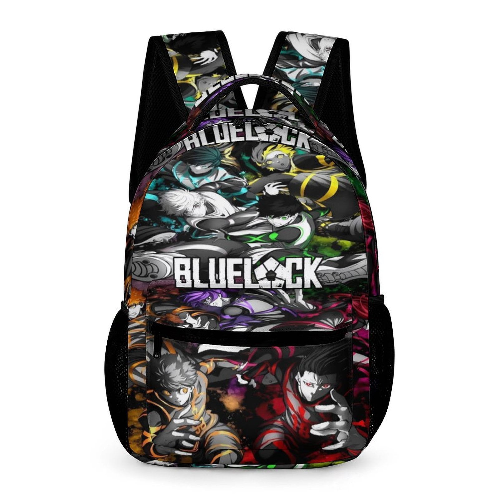16.2In BLUE Ball LOC-,K Backpack with Front Pocket Cartoon Backpacks ...