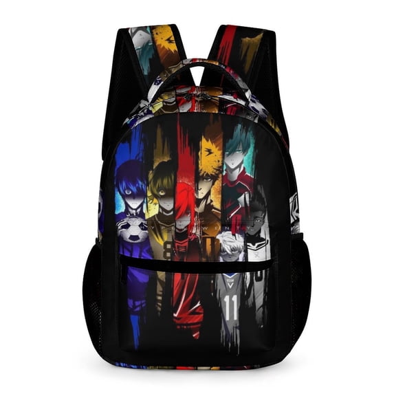 16.2In BLUE Ball LOC-,K Backpack with Front Pocket Cartoon Backpacks ...