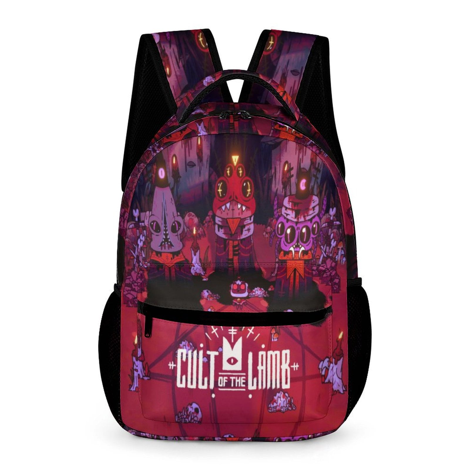 16.2In Cult of The Lamb Backpack with Front Pocket Cartoon Backpacks Travel Laptop Daypack Bags ...