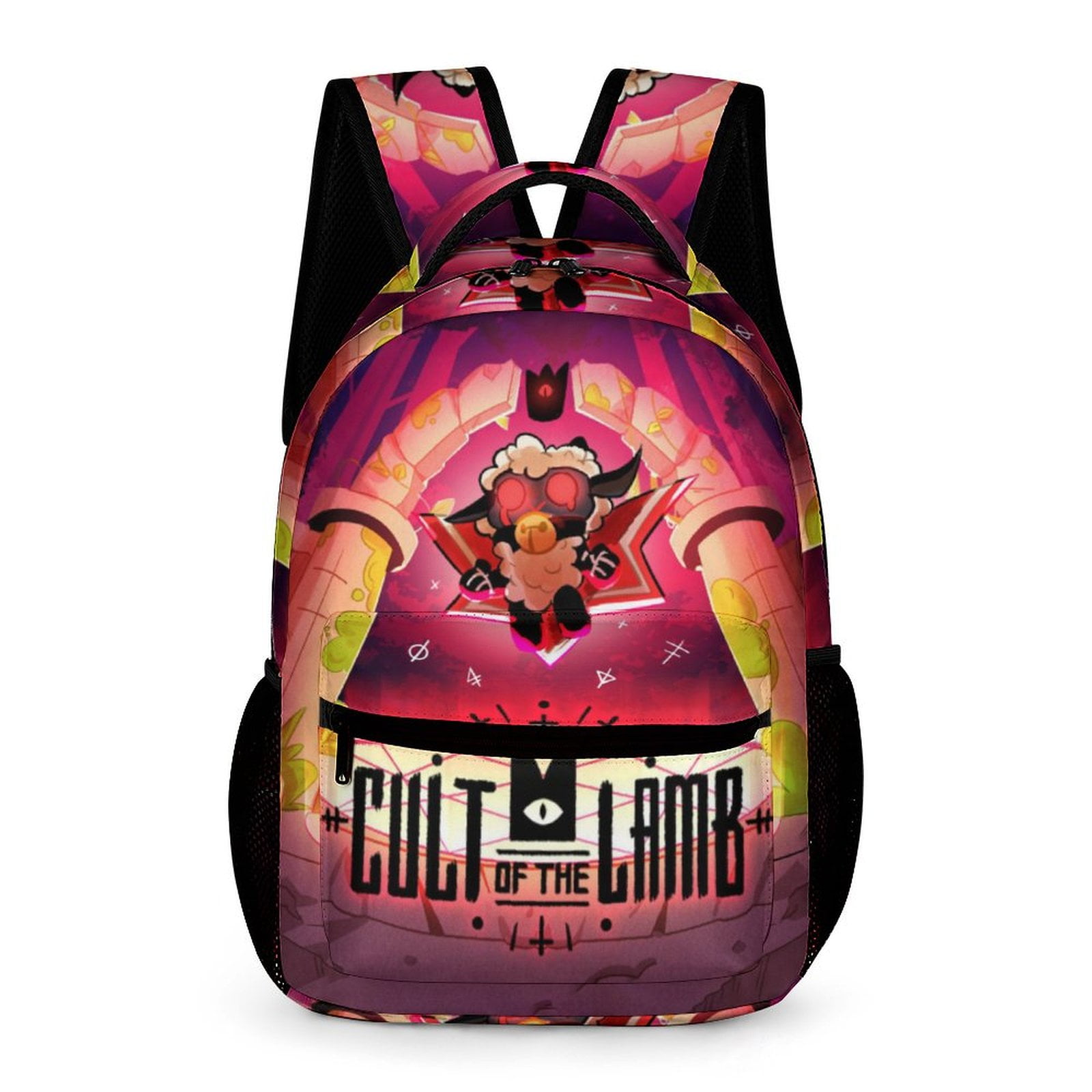 16.2In Cult of The Lamb Backpack with Front Pocket Cartoon Backpacks ...