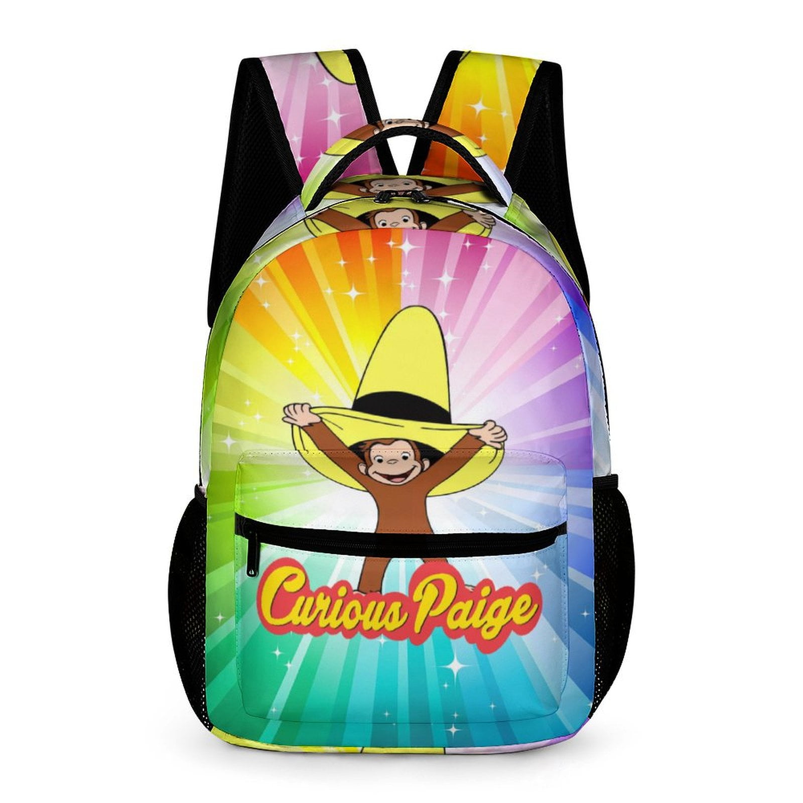 16.2In Curi-ous Geor-ge Backpack with POcket Lightweight Bookbag Travel ...