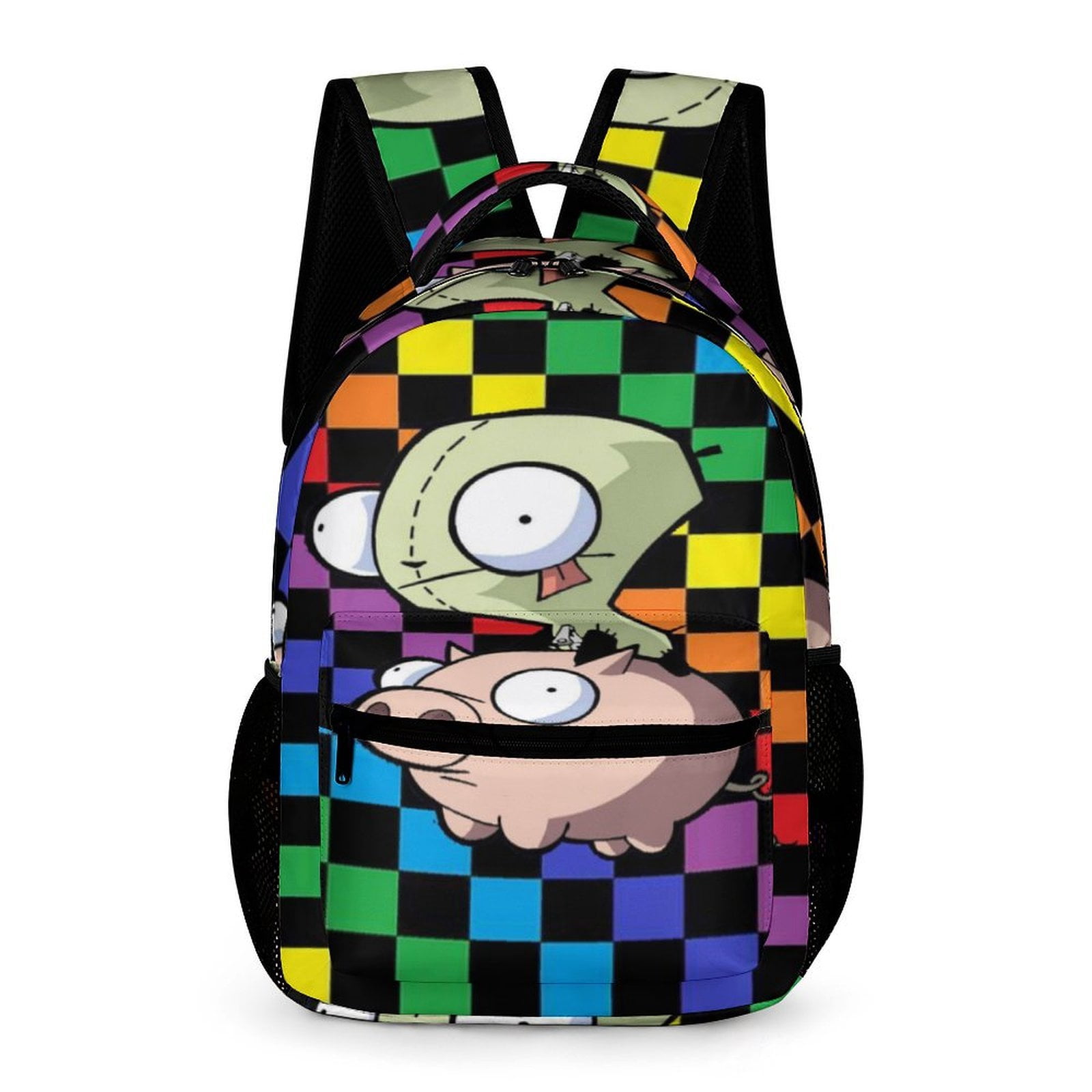 16.2In Inva-der Monster Z1m Gir Backpack with Front Pocket Cartoon ...
