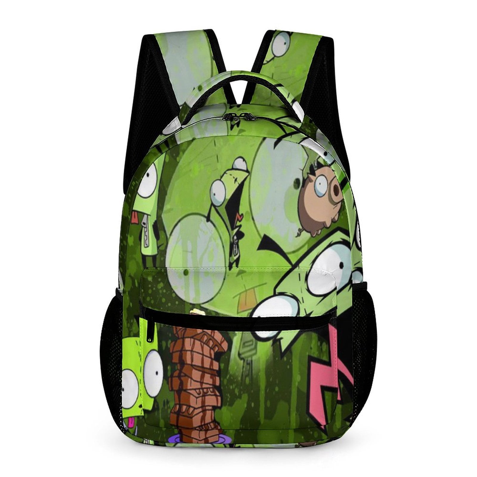 16.2In Inva-der Monster Z1m Gir Backpack with Front Pocket Cartoon ...
