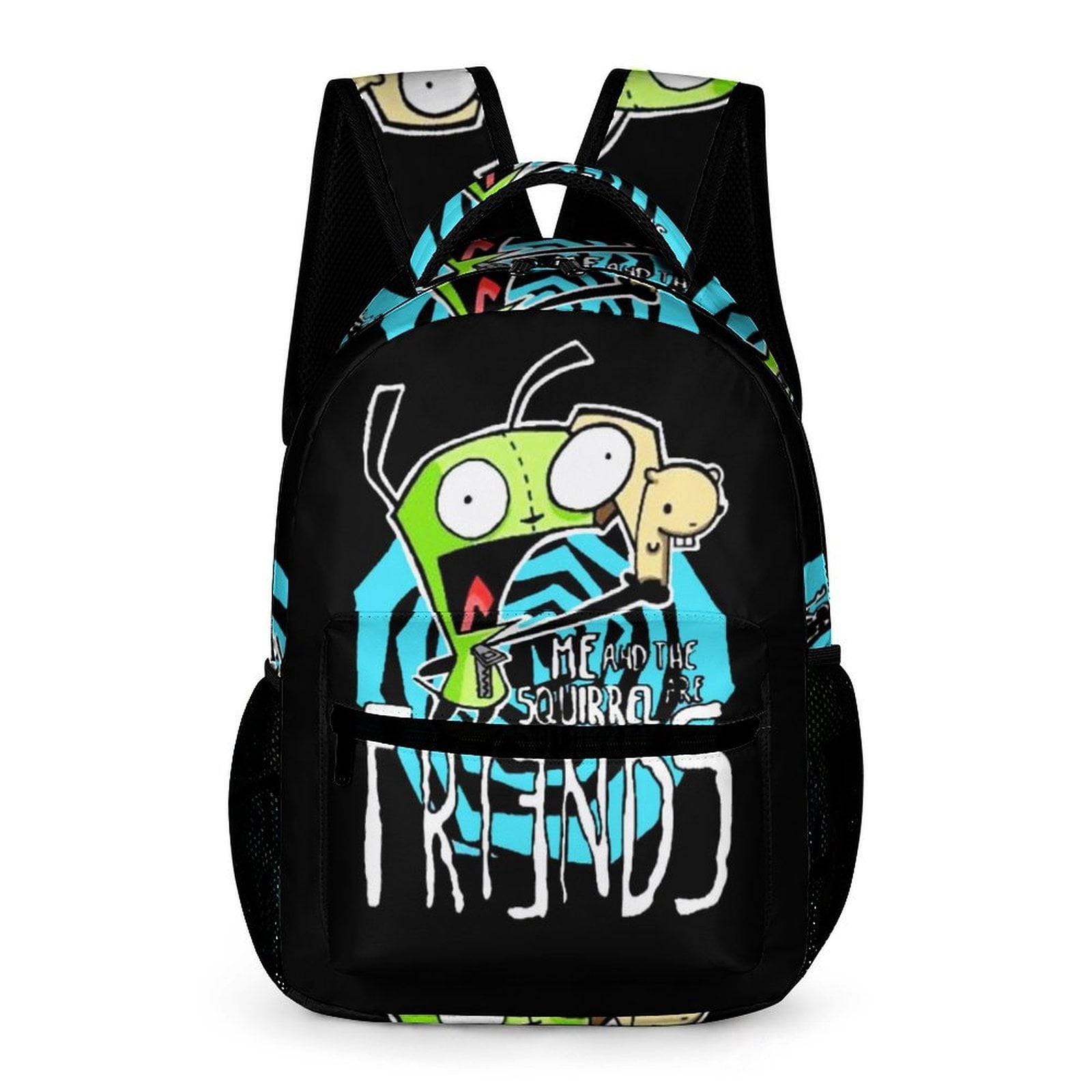 16.2In Inva-der Monster Z1m Gir Backpack with Front Pocket Cartoon ...