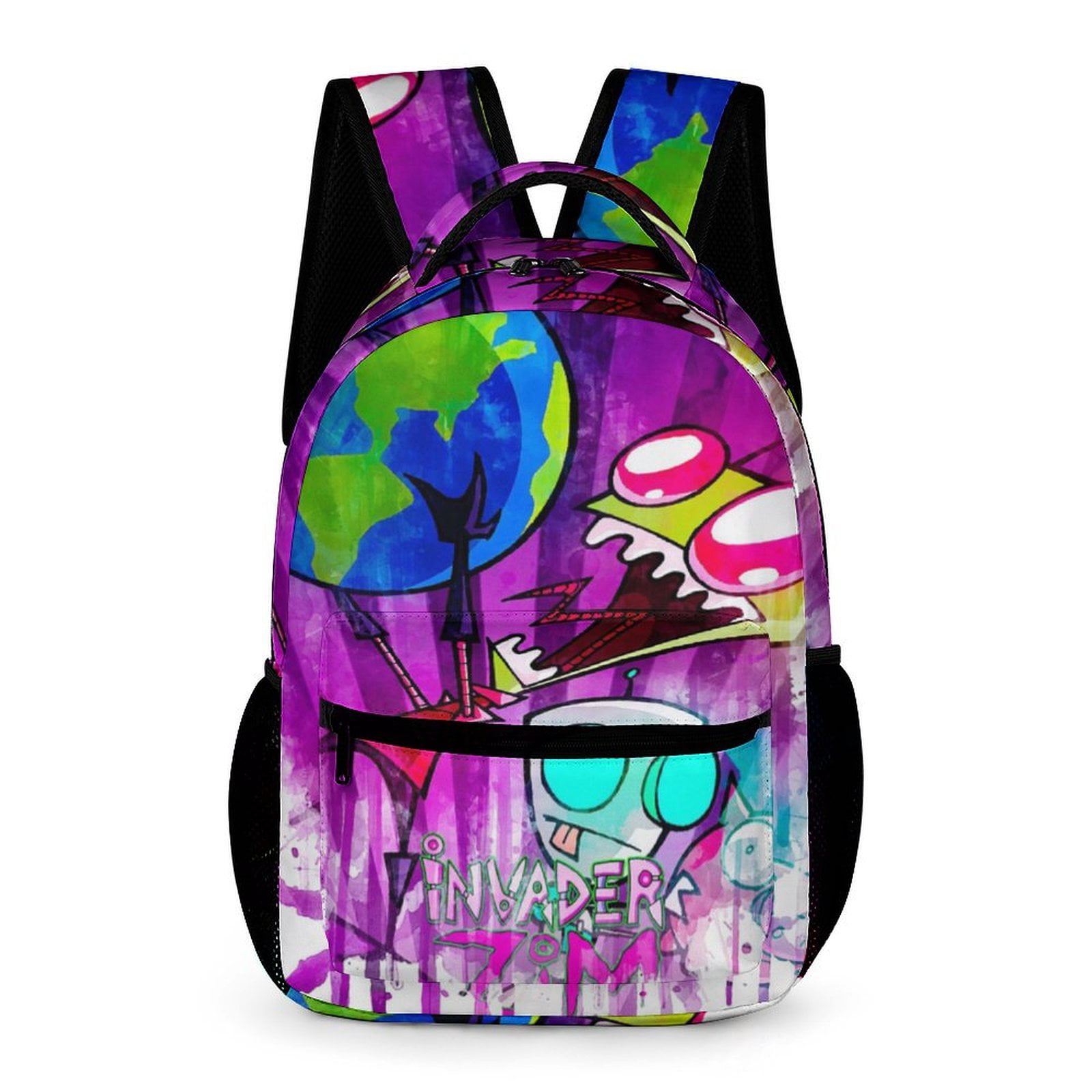 16.2In Inva-der Monster Z1m Gir Backpack with Front Pocket Cartoon ...