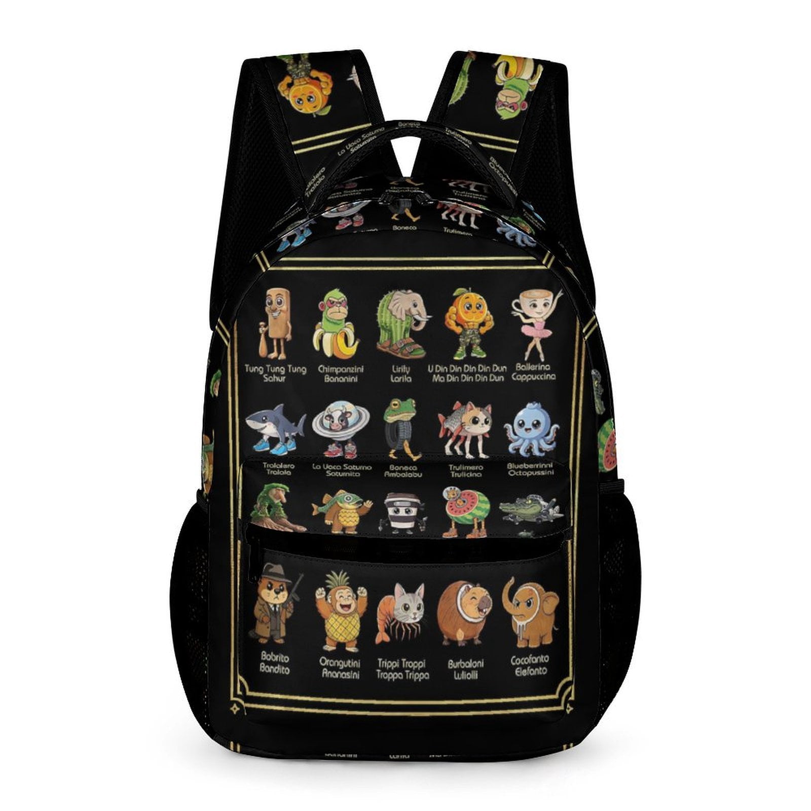 16.2In Italian Animal Brainro Backpack with Front Pocket Cartoon ...