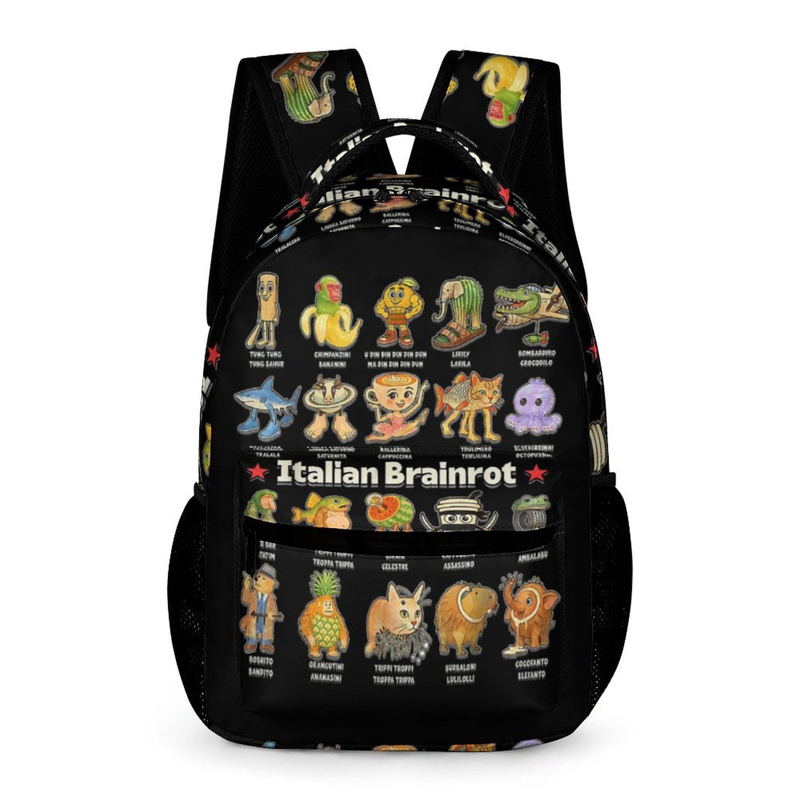 16.2In Italian Animal Brainro Backpack with Front Pocket Cartoon ...