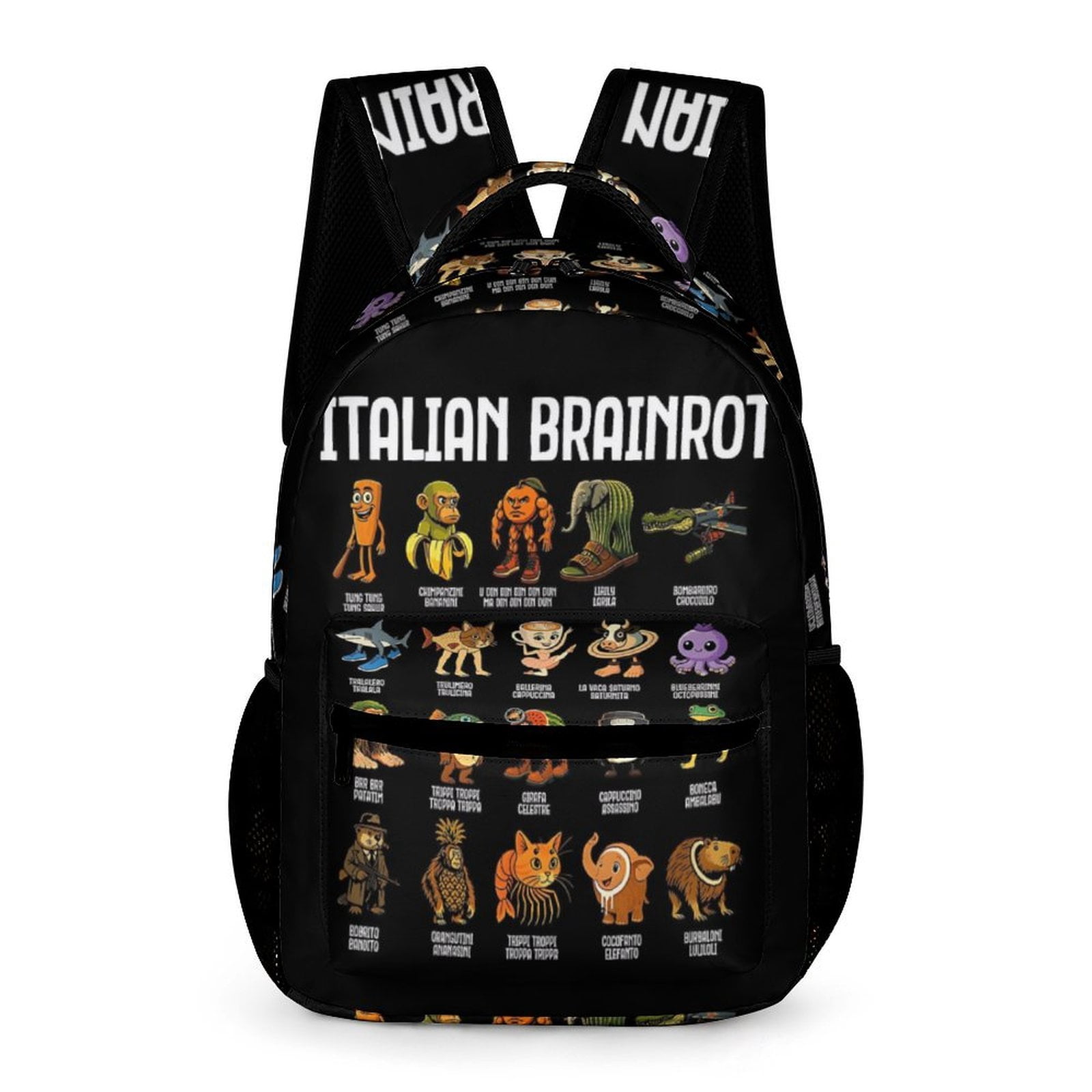 16.2In Italian Animal Brainro Backpack with Front Pocket Cartoon ...