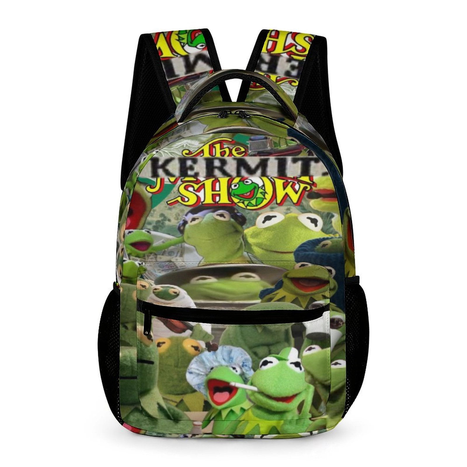16.2In Kermi Cute Frog Backpack Front Pocket Cute Knapsack Cartoon ...