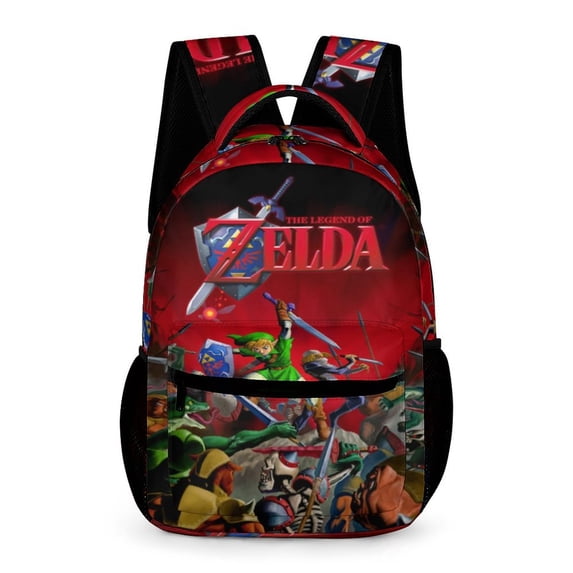 16.2In Le-Gend 0f Zel-,Da0 Backpack with Front Pocket Cartoon Backpacks ...