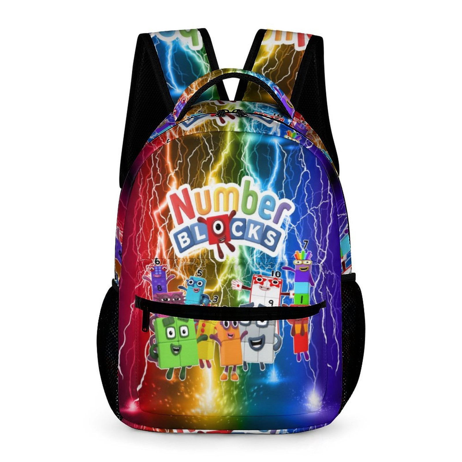 16.2In Number Cartoon Show Block Backpack with Front Pocket Travel ...