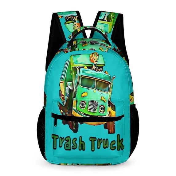 16.2In Trash Green Truck Backpack with Front Pocket Travel Backpack ...
