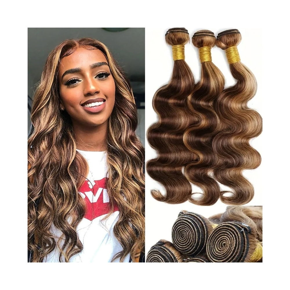 16-30 Inch Body Wave Bundles P4/27 Highlight Human Hair Bundles Double ...
