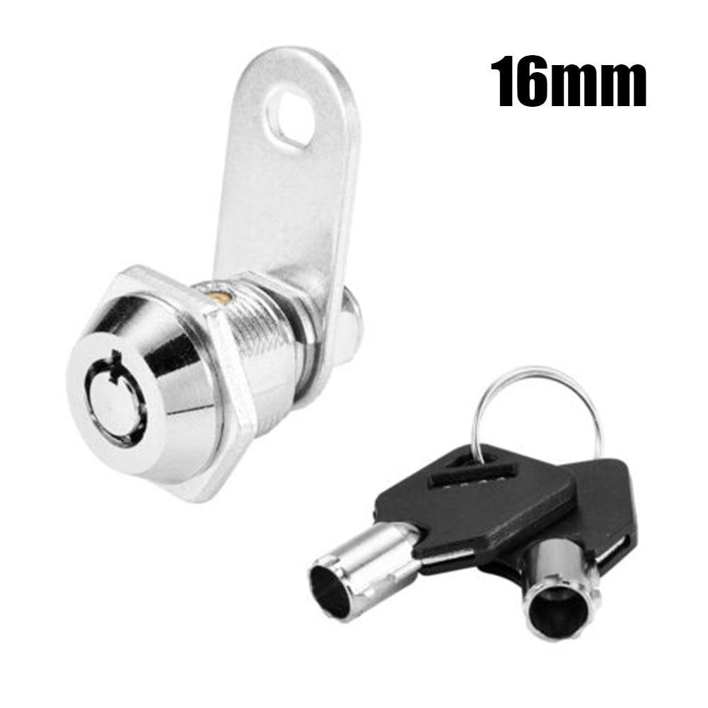 16-30mm Tubular Cam Lock Cabinet Desk Turn 2 Key Pull Keyed Alike ...