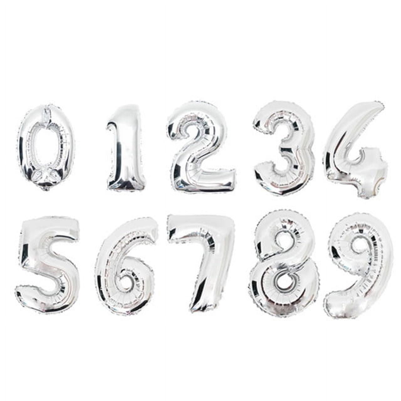 16 32 40 Inch Silver Gold Foil Number Balloons Digital Globos Birthday ...