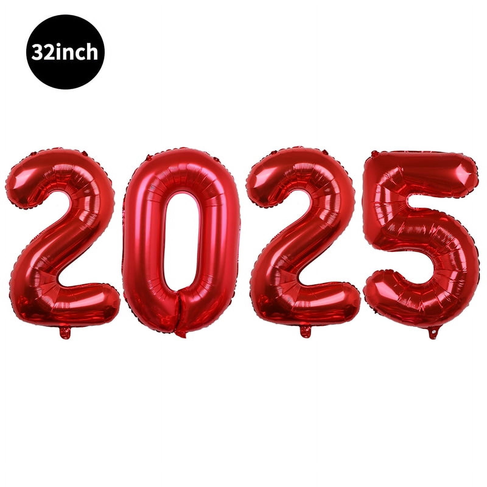 16/32/40inch Happy New Year 2025 Digital Aluminum Film Balloon Happy ...