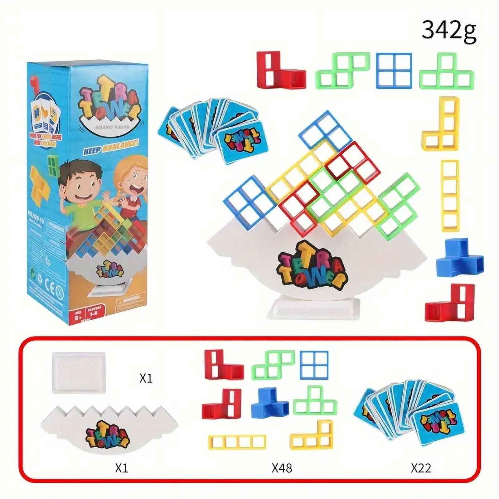 16/32/48 Pcs Tetra Tower Balance Stacking Blocks Game, Board Games For ...