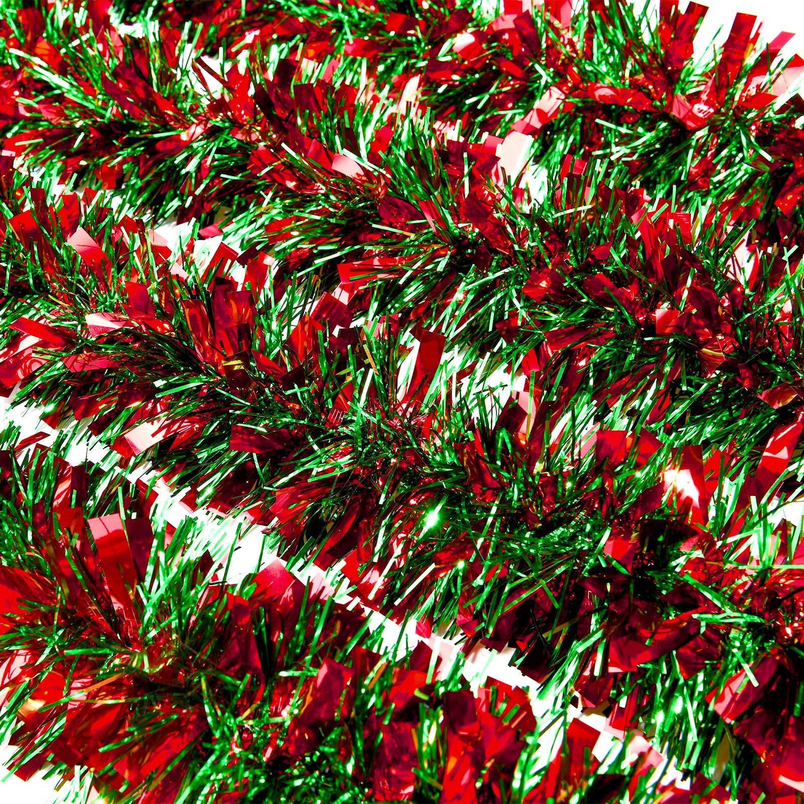 16/32.8-Foot Tinsel Garland - Metallic Christmas Twist Decor for Tree ...