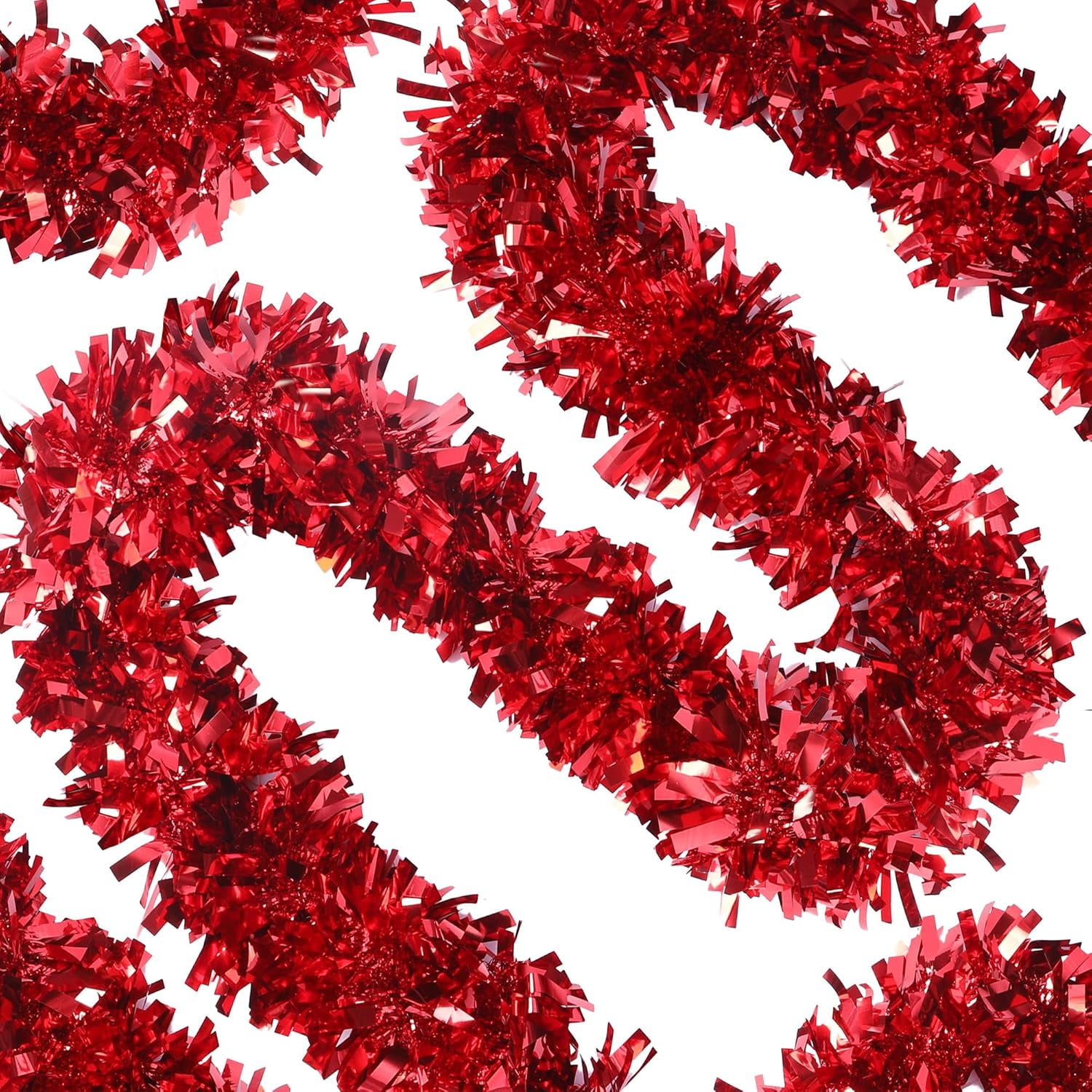 16/32.8-Foot Tinsel Garland - Metallic Christmas Twist Decor for Tree ...
