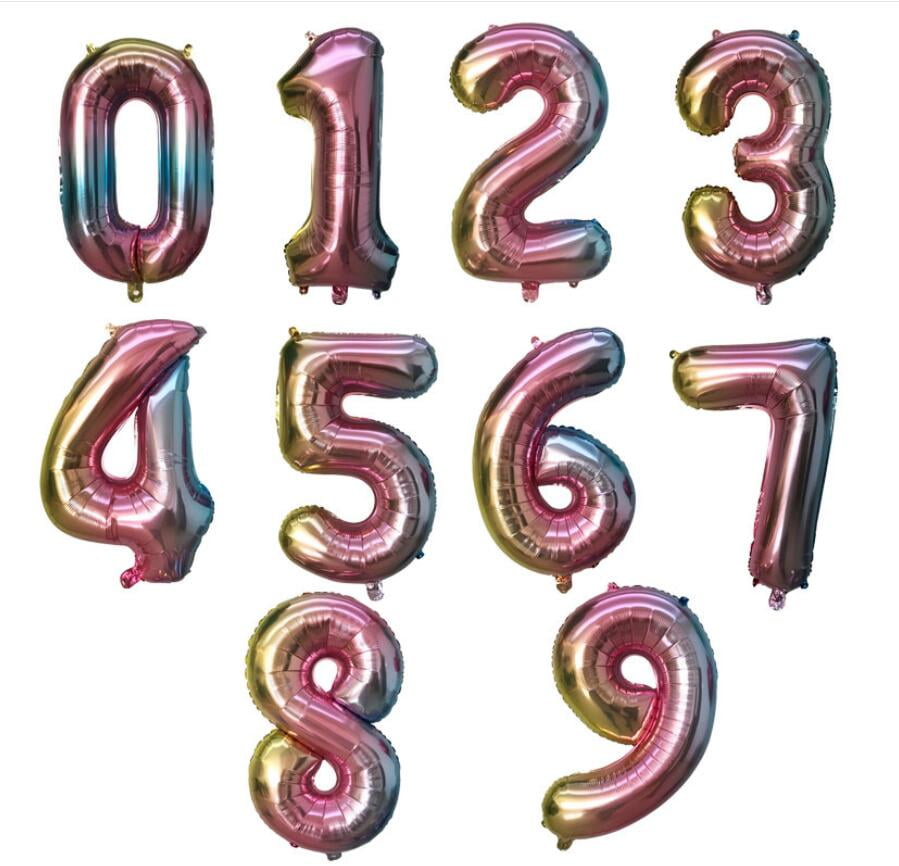 16 32 Inch Foil Birthday Balloons Number Ballon Figures Wedding Happy ...