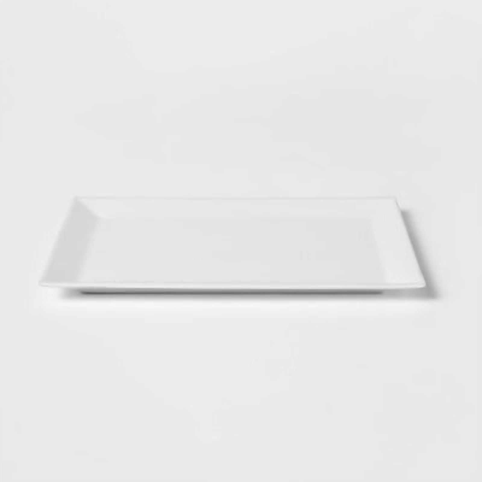 16" x 10" Porcelain Rectangular Rimmed Serving Platter White ...