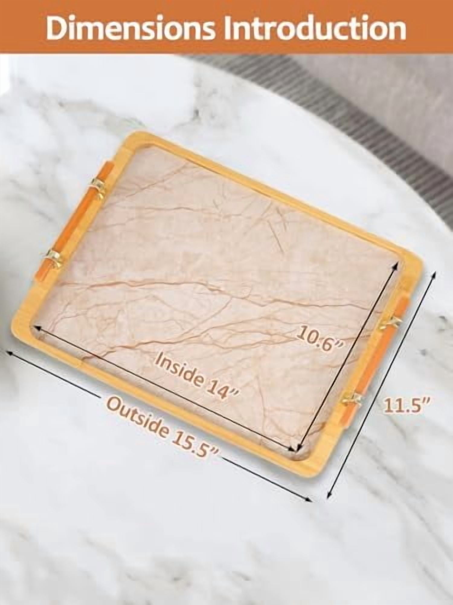 16" x 12" Bamboo Serving Tray with Handles – Marble Pattern Decorative ...