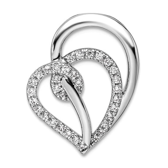 16.3mm 14k White Gold 1/4 Ct Lab Grown Diamond SI+ G+ Swirl Love Heart ...