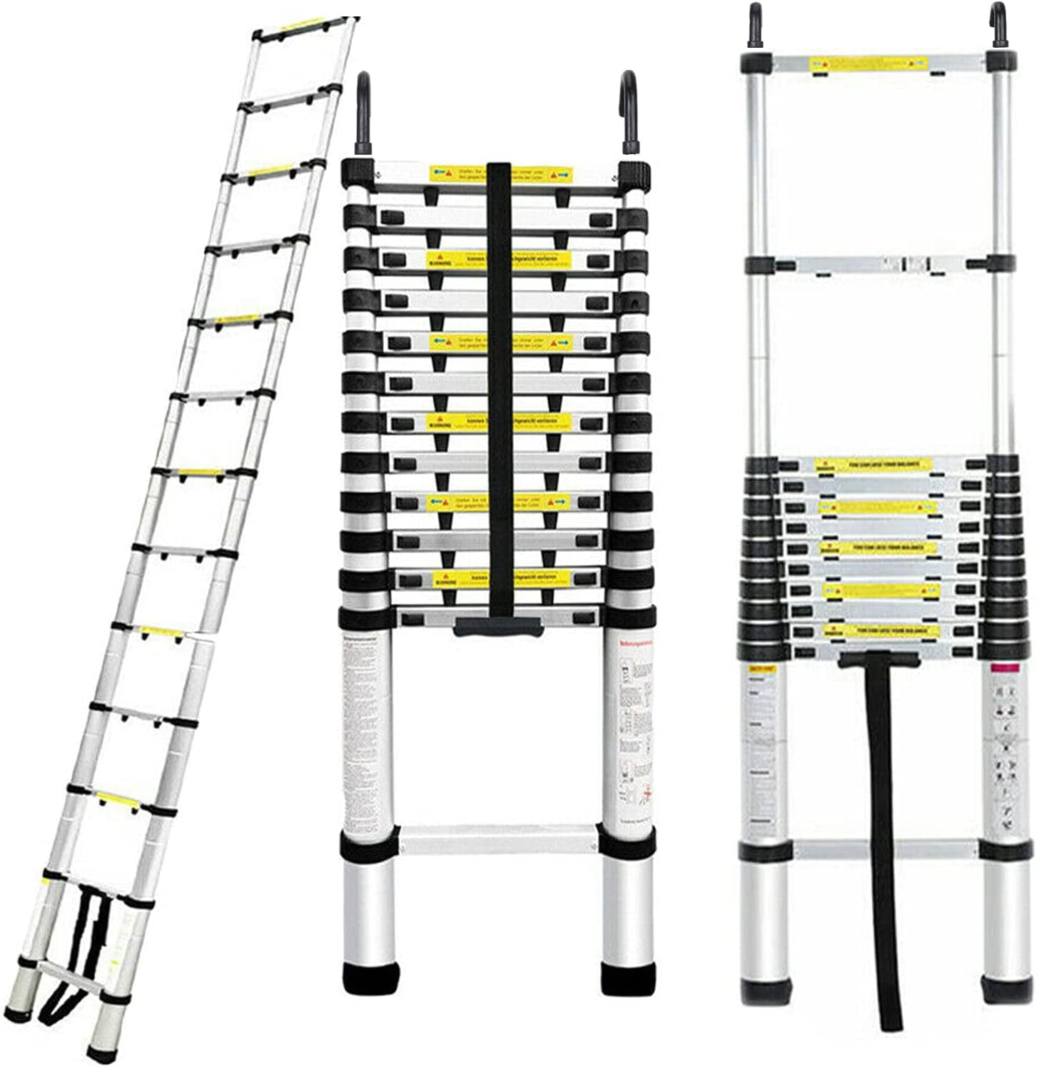 16.4 FT Aluminum Telescoping Ladder with Detachable Hook Telescopic ...