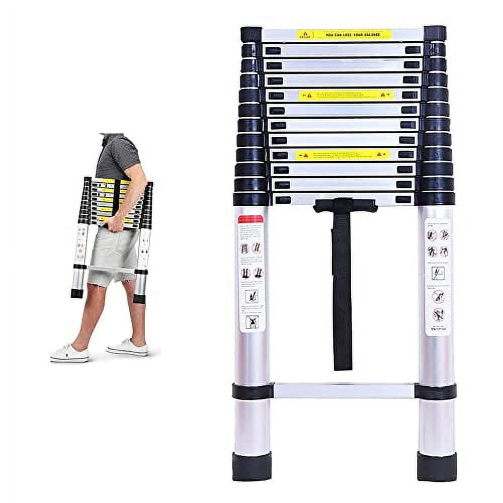 16.4 FT Telescoping Ladders Heavy Duty Aluminum Collapsible Ladder Load ...
