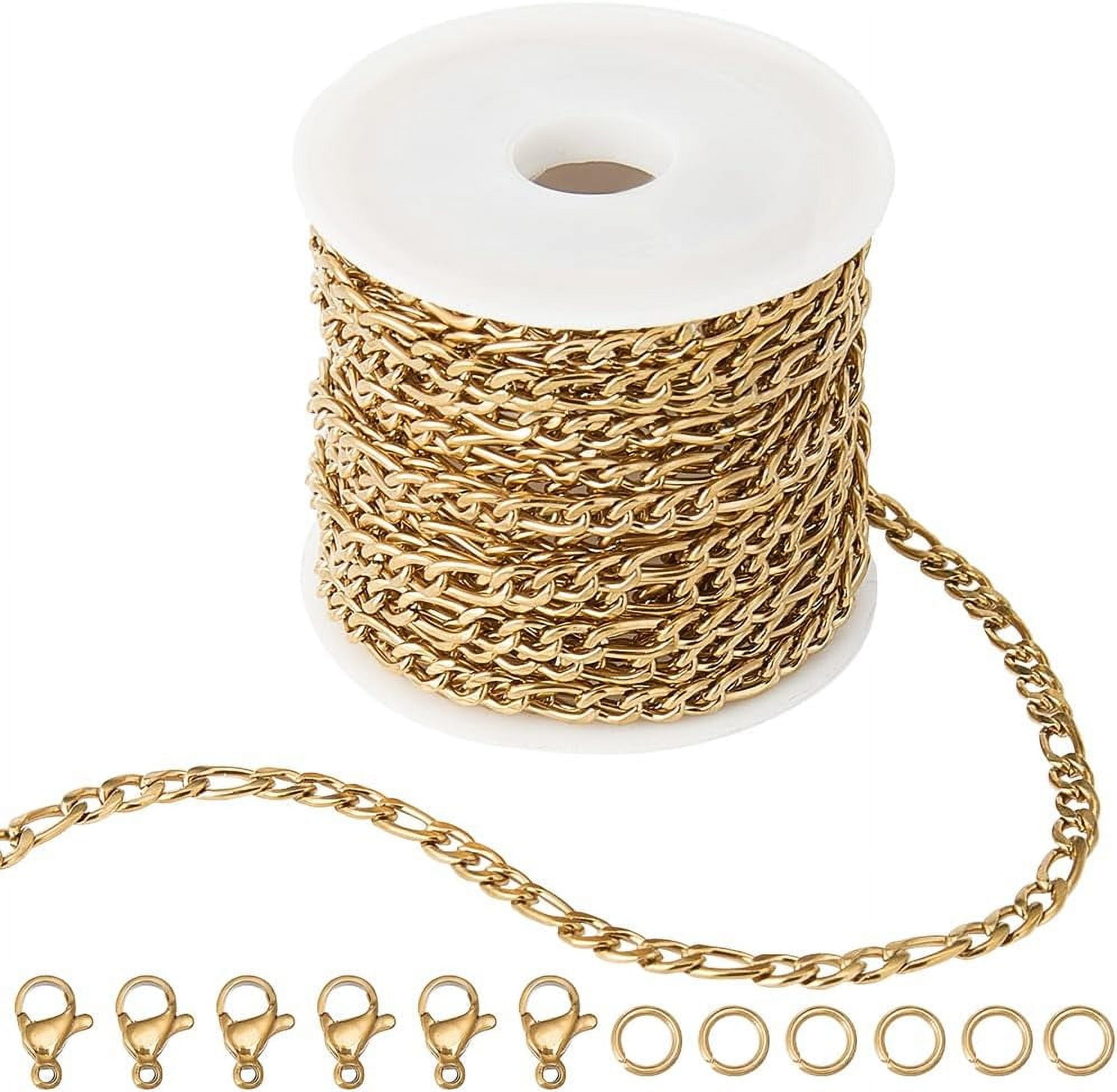 16.4 Feet/5M 304 Stainless Steel Chains Figaro Link Chain Bulk 8mm ...