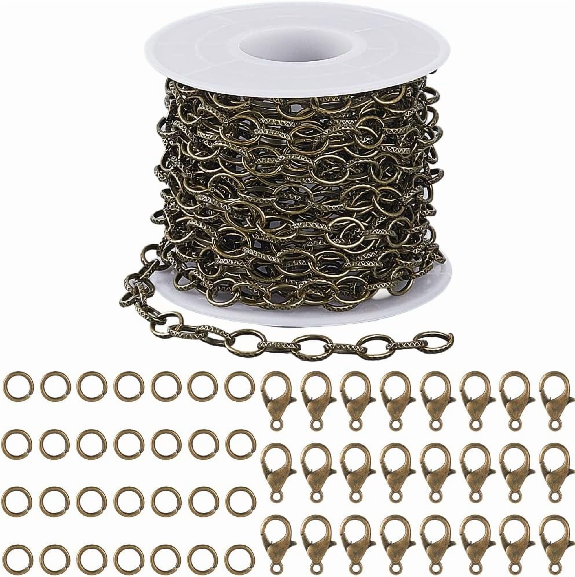 16.4 Feet/5M 6mm Oval Link Chain Bronze Chain Set Metal Iron O Ring ...