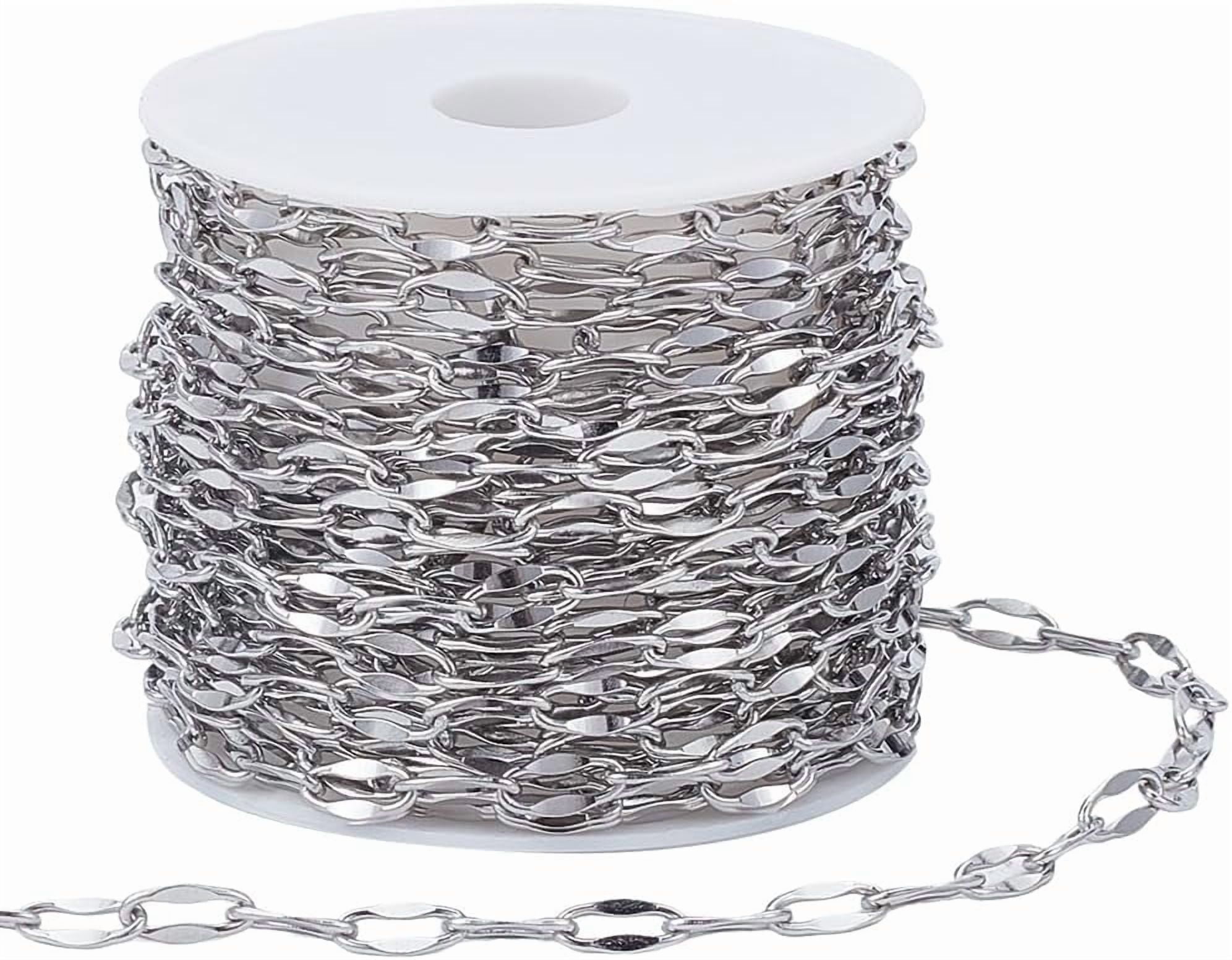 16.4 Feet/5M Silver Chain Kit Stainless Steel Chains Roll Metal ...