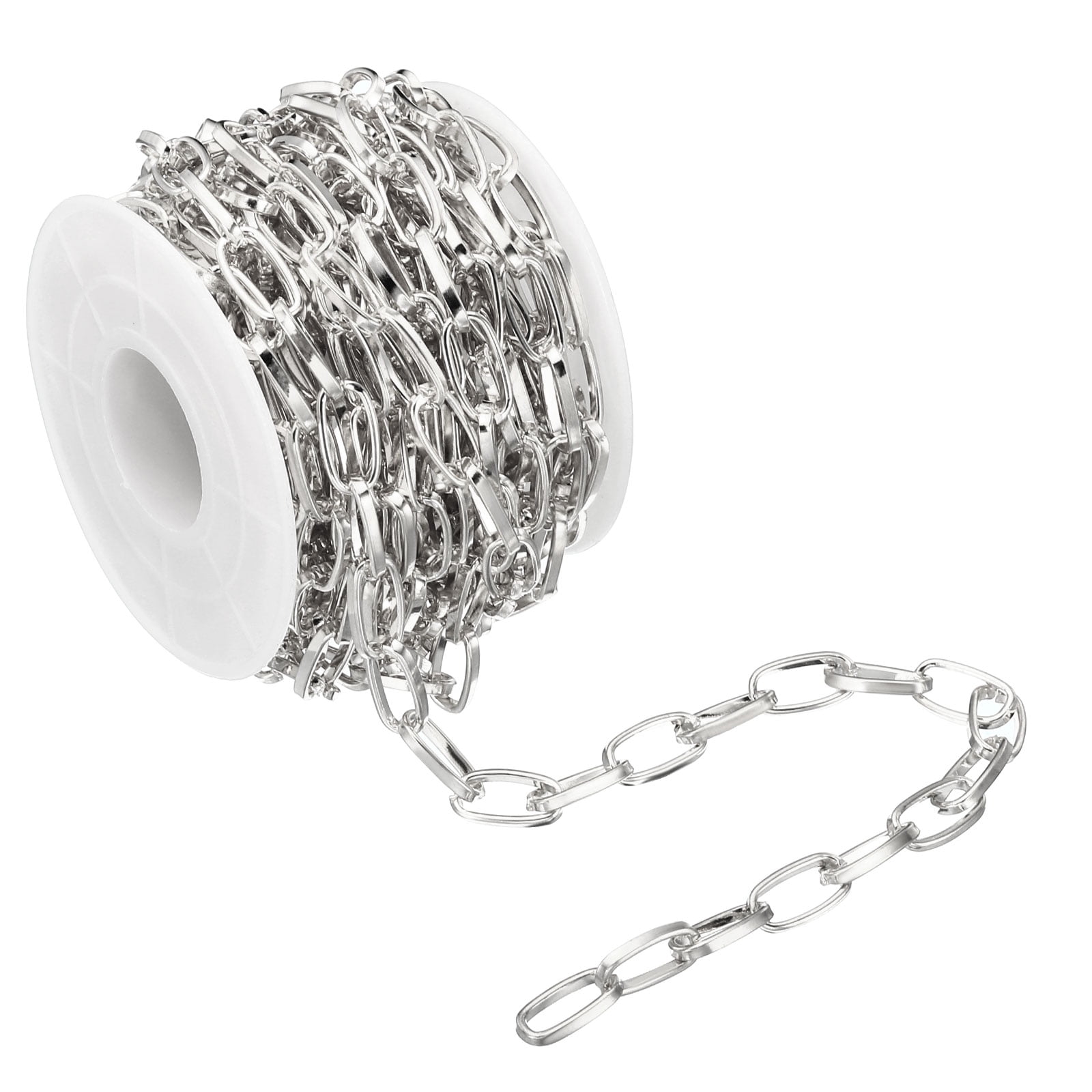 16.4 Feet Cable Chain with Spool, Flat Link Chain Twisted for Jewelry ...