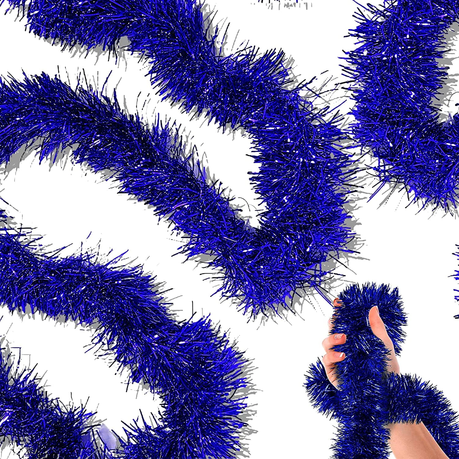 16.4 Feet Christmas Tinsel Garland Metallic Tassle Banner Wall Hanging ...