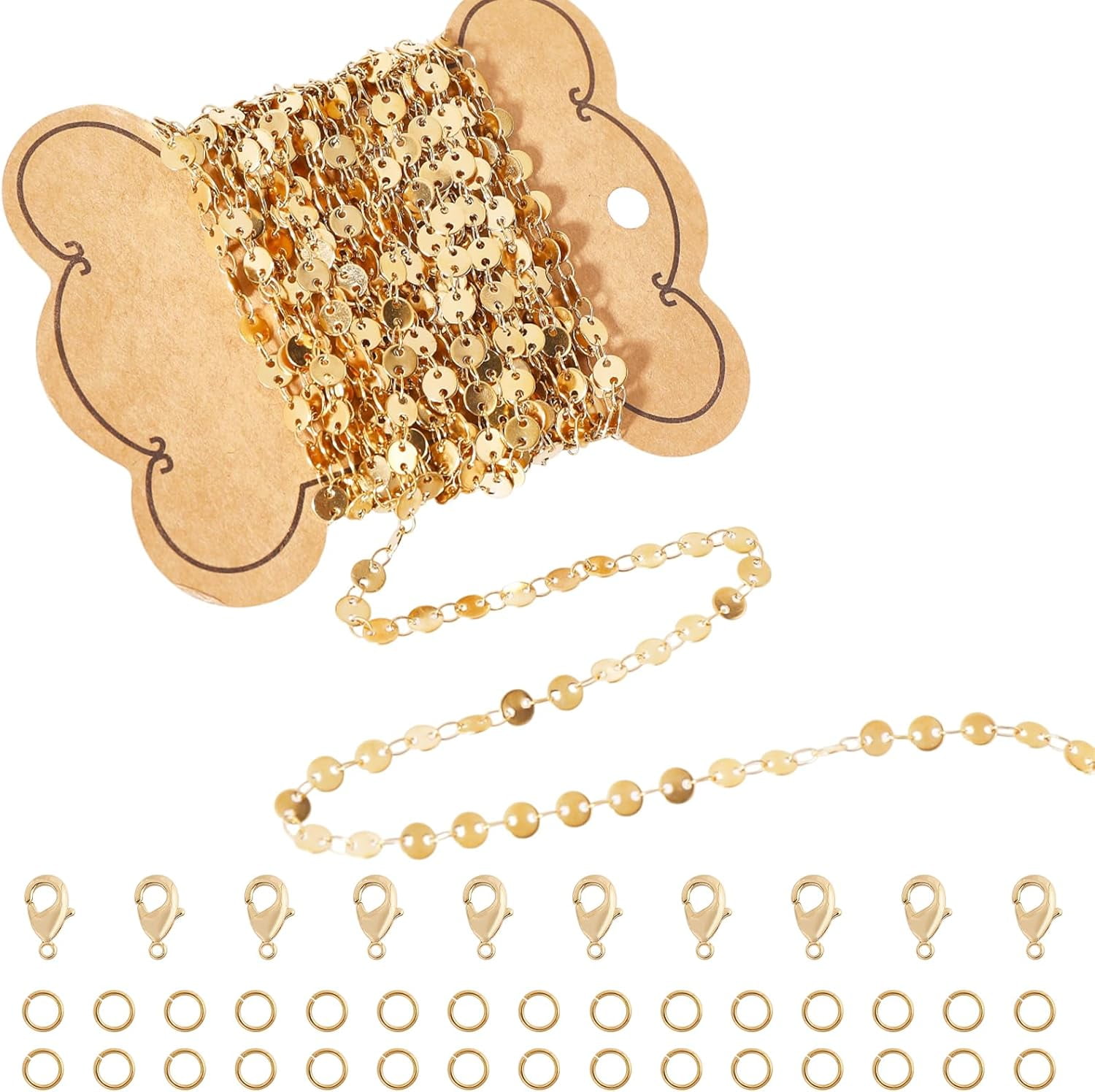 16.4 Feet Golden Jewelry Making Chain Bulk 304 Stainless Steel Chain ...