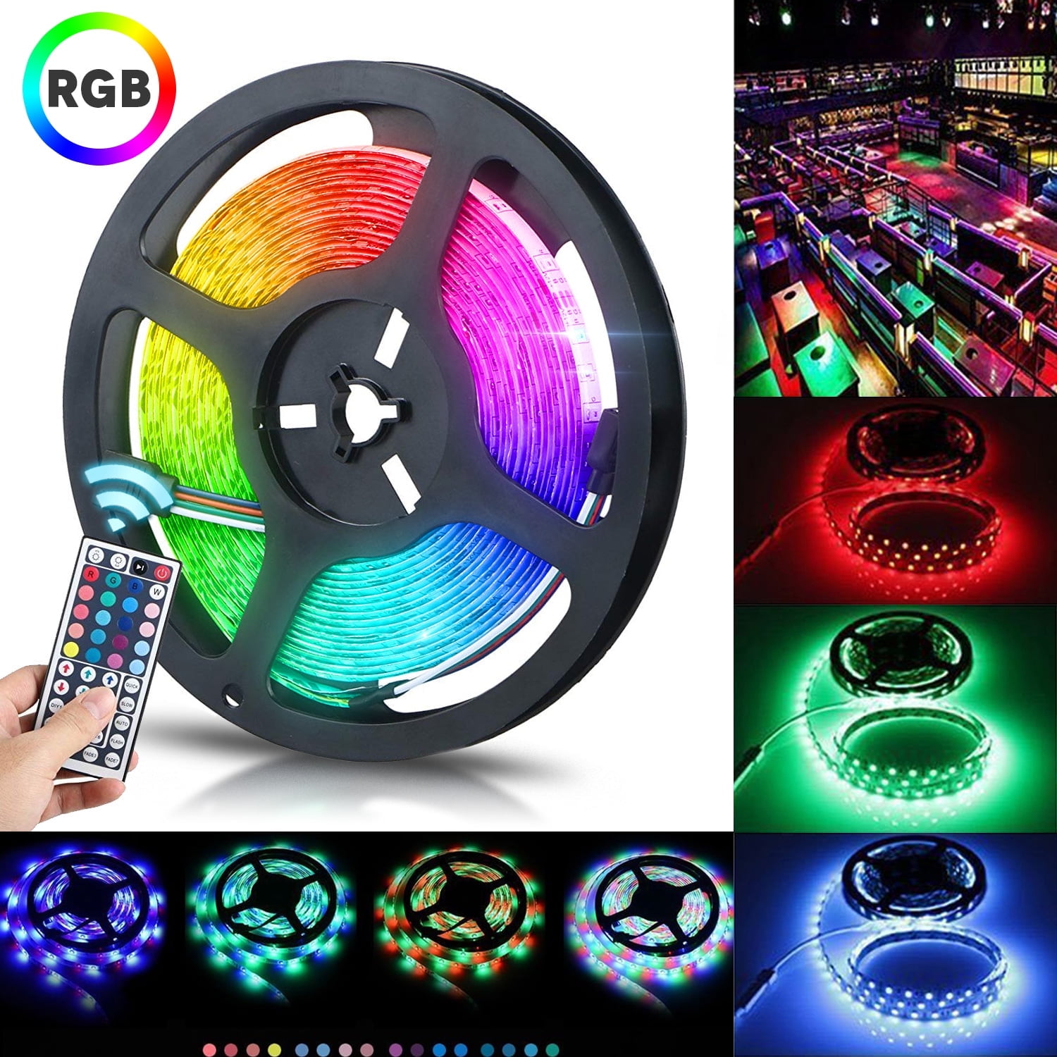 16.4 Feet LED RGB Flexible Strip Light Kit, 300 Units SMD 5050 LEDs ...