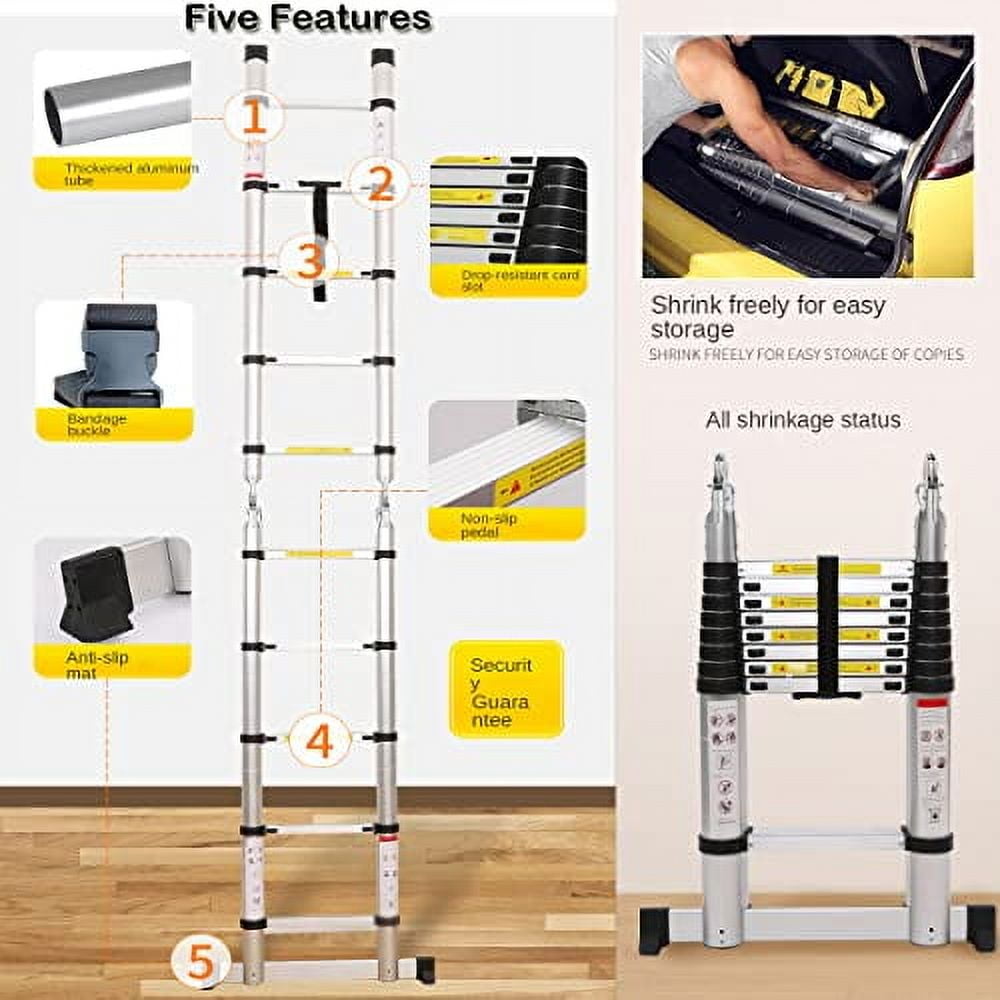 16.4 Feet Telescoping Ladder A-Type Extension Multi Purpose Step ...