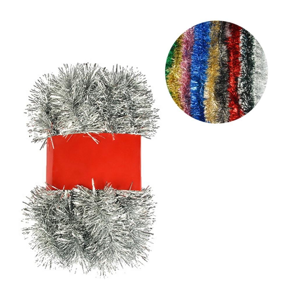 16.4ft Silver Tinsel Garland - Non-Lit XMAS Decor for Indoor/Outdoor ...