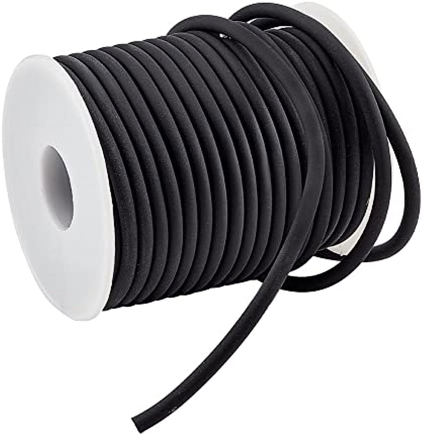 16.4 Yards/15m Solid Rubber Cord 4mm Black White Plastic Rope Rubber ...