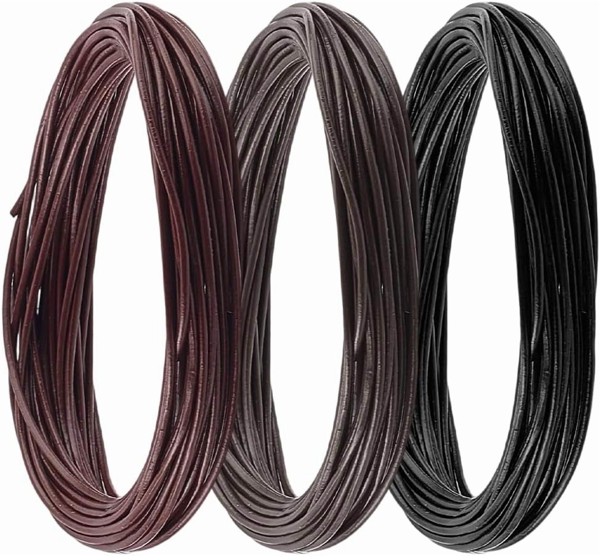 16.4 Yards Cowhide Round Leather Cord for DIY Crafts 3 Colors Thin ...