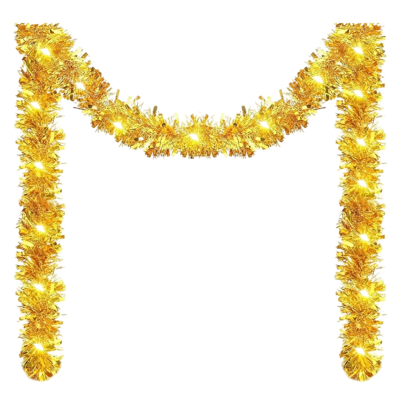 16.4 ft Christmas Tinsel Garland Lighted Metallic Twist Tree Decoration ...