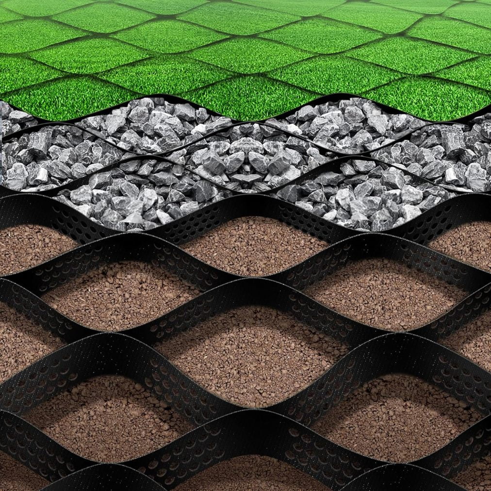16.4 x 9.8 Ft 160 Sq ft Gravel Ground Grid, 2 Inch Depth Geo Grid ...