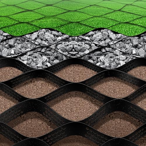 16.4 x 9.8 Ft 160 Sq ft Gravel Ground Grid, 2 Inch Depth Geo Grid ...
