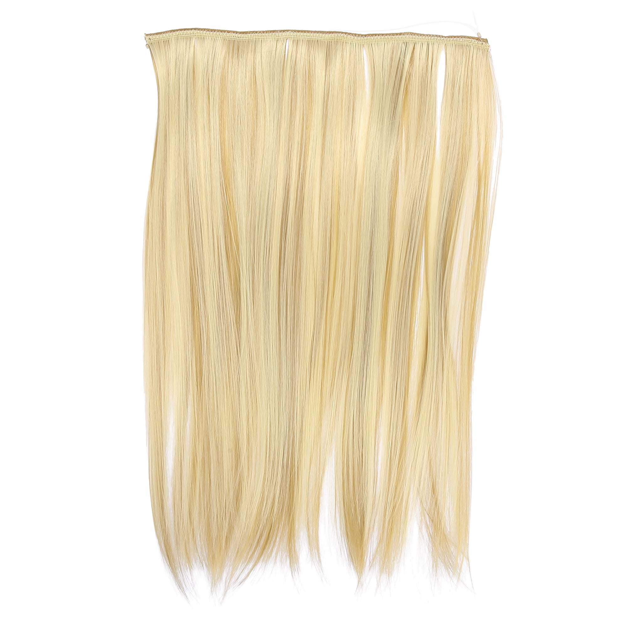 16" 40.5cm Gold Tone Invisible Hair Extensions Long Straight Synthetic ...